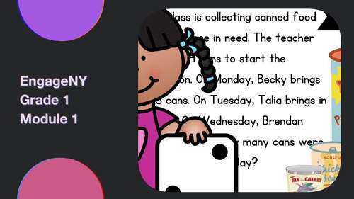 Engage NY Math Task Cards | Grade 1 Module 1 Application Problems