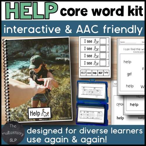 HELP Core Word of the Week AAC Adapted Book Task Cards Autism Self Advocacy