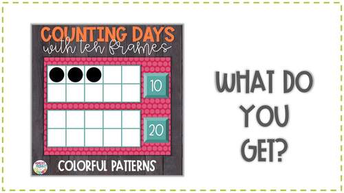 Counting Days of School | Ten Frames | Colorful Patterns Theme by ...