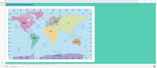 Latitude and Longitude Digital Mystery Picture Activity | Continents