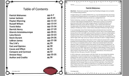 All About Athletes Close Reads for BIG KIDS: Informational Text for ...