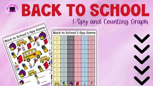 Back to School I-Spy and Counting Graphs by GinasPrintableShop | TPT