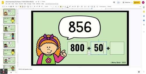 Decomposing Numbers from 1 to 1000: Google Slides™ by GroovyGarden