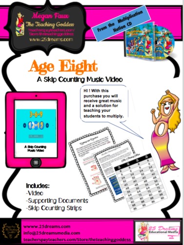 Multiplication Nation Skip Counting Music Video - Eight Times Tables