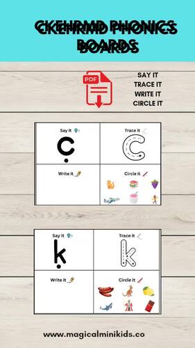 CKEHRMD Phonic Sounds Activity Boards, Printable Letter Sounds Practice,
