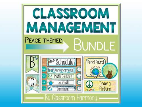 Classroom Management Behavioral System BUNDLE | Peace-Themed Charts & Tools