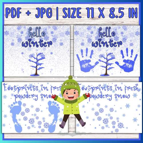 Winter Craft- Poster- Activities: Hello Winter Handprint Art- Snow ...