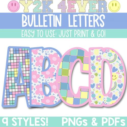 Retro Groovy Bulletin Board Letters / Clipart / Lettering Pack | TPT