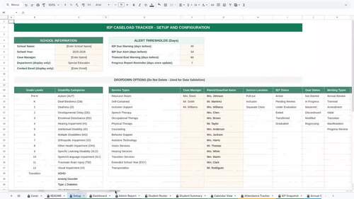 IEP Caseload Tracker Ultimate Edition | Special Education Caseload ...