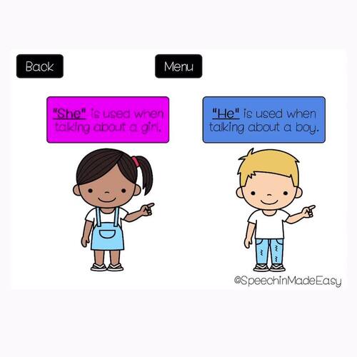 Halloween Pronouns | Boom Cards for Speech by Speechin Made Easy