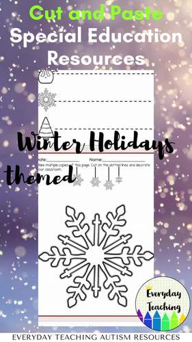 Winter December Activities Fine Motor Worksheets: Special Education