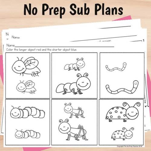 Spring Activities Sub Plans for Kindergarten by The No Prep Teacher