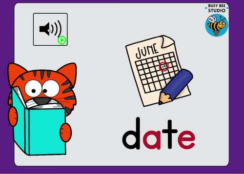 LONG VOWELS CVCE Flashcards with Audio BOOM CARDS BUNDLE by Busy Bee Studio