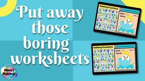 Adding Fractions with Like Denominators Pixel Art Activity with Printables