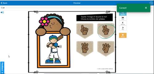 French Boom Cards compter les syllabes: Sport Edition I French Syllables
