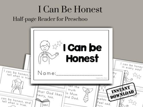 I Can Be Honest | Christian Emergent Reader Printable | Prek & Kinder