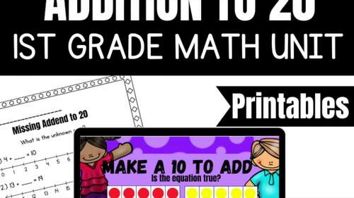 Digital Addition & Subtraction to 20 Units Bundle for 1st Grade with ...