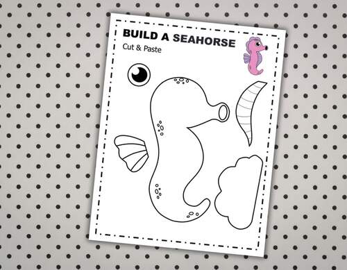 Seahorse Craft Activity | Cut & Paste | Ocean Animals Activity | Sea ...