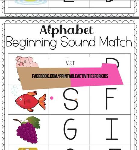 Phonics Beginning Sounds Practice Worksheets by Miniskidsmagic | TPT