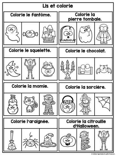 French Halloween Reading Activities | Les activités de lecture | l ...