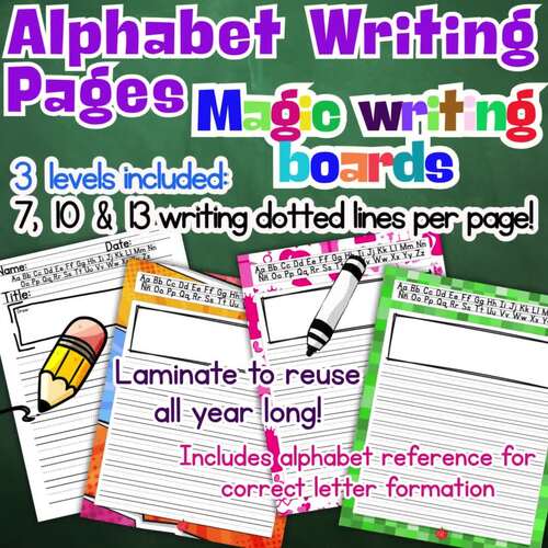 Writing Practice Sheets – Alphabet Guide, Dotted Lines, Reusable ...