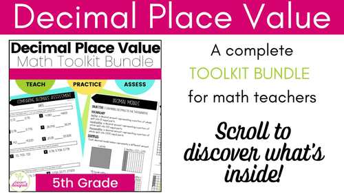 Decimal Place Value Math Unit Bundle - Notes, Practice, Assessments ...