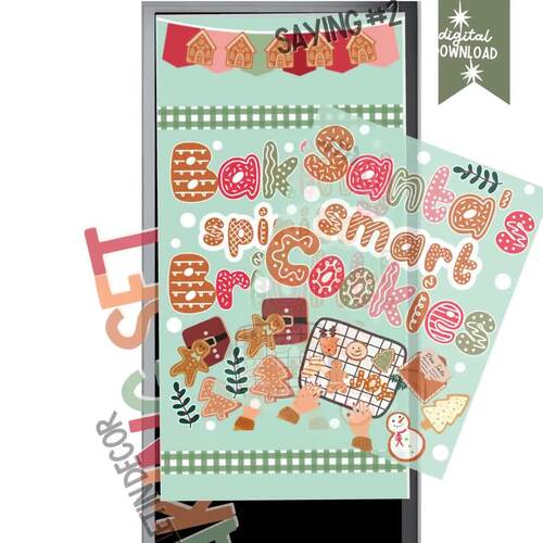 Baking Spirits Bright-Santa's Smart Cookies Christmas Door | Bulletin ...