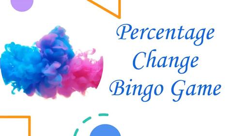 Percentage Change Maths Bingo Game Activity by Worksheet Whisperer