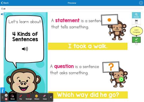 Boom Cards for 4 Types of Sentences: Statement, Question, Command ...