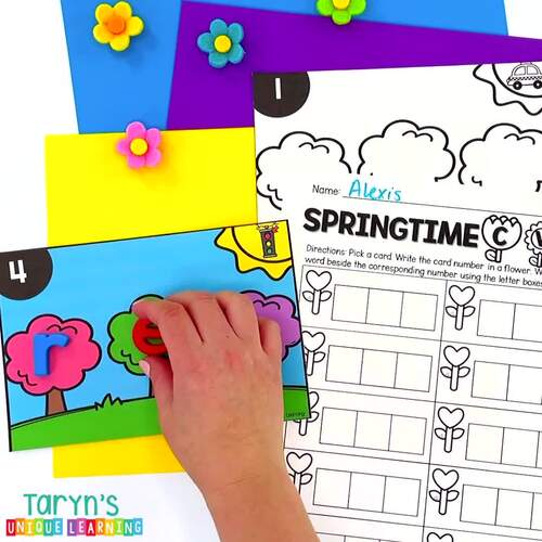 Blending CVC Words | Spring Activities by Taryn's Unique Learning