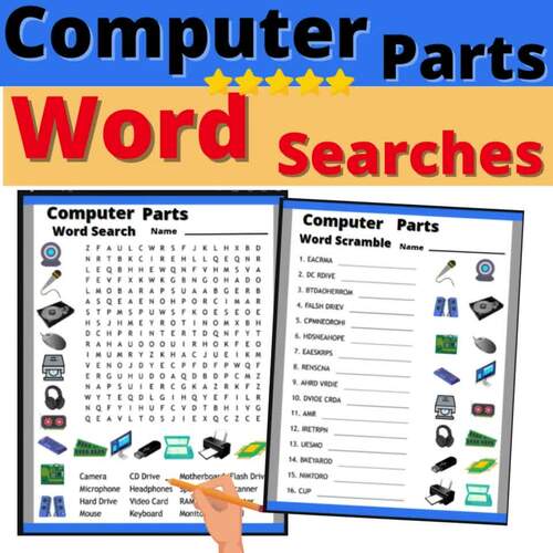 Computer Parts Word Search Puzzles Technology Tech No Prep by DadsDesigns