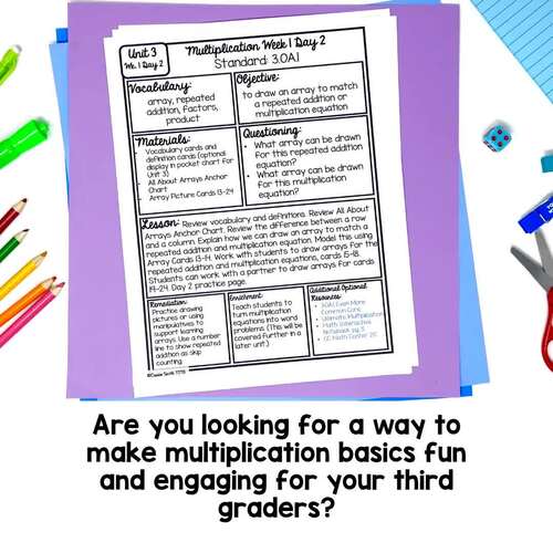 3rd Grade Multiplication Equal Groups Arrays Worksheets Activities 3.OA.1