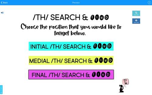TH Sound Articulation Boom Cards™ Search & Find Game by Speech Your Mind
