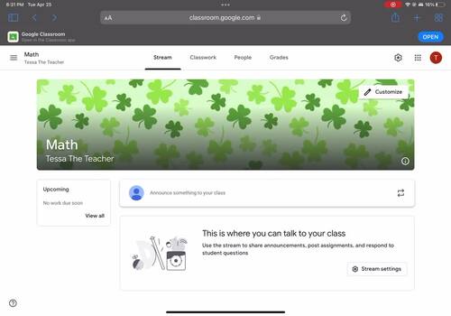 Shamrocks ANIMATED Saint Patrick’s Day Google Classroom Header Banner GIF
