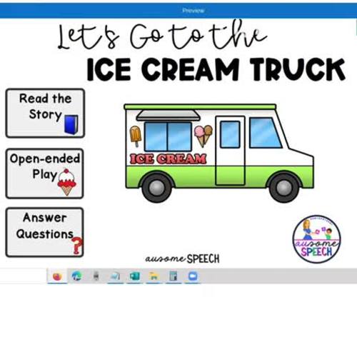 Ice Cream Theme Speech Therapy Boom Cards Interactive Book and Game