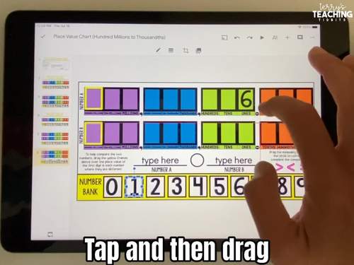 Interactive Digital Place Value Chart by Terry's Teaching Tidbits