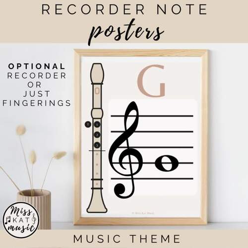 Recorder Note Classroom Posters - Music Theme Decor by Miss Kat Music