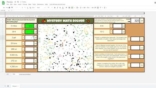 Thanksgiving / Fall - Measurement -5th Grade- Digital Math Activity ...