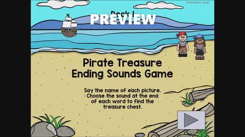 Pirate Treasure Ending Sounds Digital Activities for Phonemic Awareness