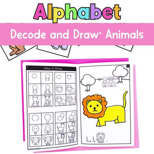 Alphabet Decodable Readers Animals | Directed Drawing Beginning Sounds ...
