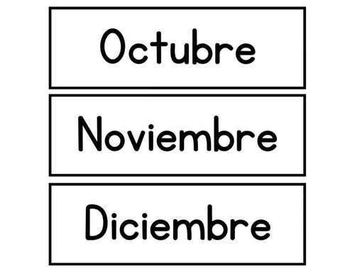 Spanish Calendar (calendario) - Classroom Decor B&W by La Profa Locaa