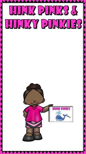 HINK PINK & HINKY PINKY PUZZLES for KINDERS BUNDLE Task Cards Vocabulary