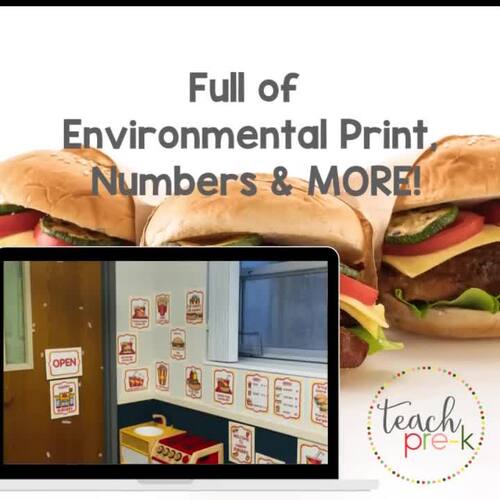 Fast Food Restaurant Dramatic Play Center Printables, Signs, & Labels