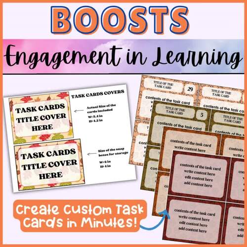 Editable Task Card Templates for Autumn, Editable Task Card Templates