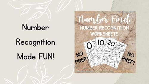 Number Find: 0-20 Number Recognition Worksheets | No Prep | TPT