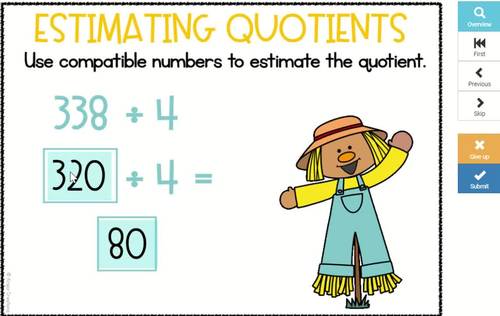 compatible numbers division 4th grade