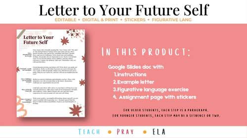 Letter to Your Future Self (Digital | Printable | Editable | Stickers ...