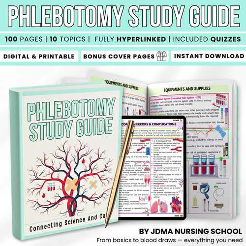 Phlebotomy Study Guide | Blood Draw & Nursing Study Aid | Lab ...