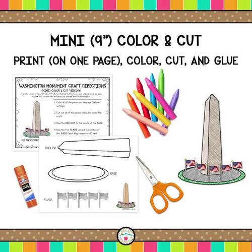 Washington Monument Craft | Patriotic Cut & Paste Craft | American ...