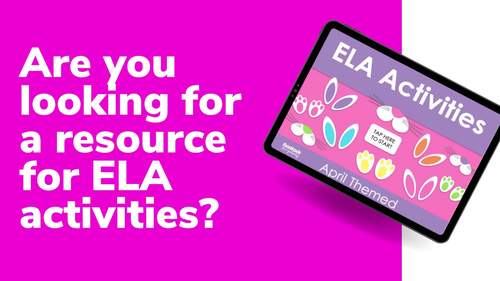 ELA K-2 Boom Cards Literacy Activity April Themed by Fiddleheads